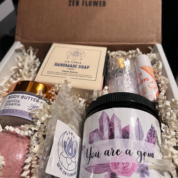 Zen Af Spa Box , Natural Spa Box Self Care Kit Gift , Relax Spa Day ...