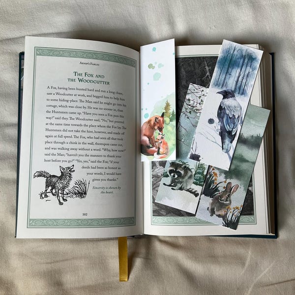 Watercolor Landscape Lake Bookmark, Purple Mountains Gift for Bookworm ...