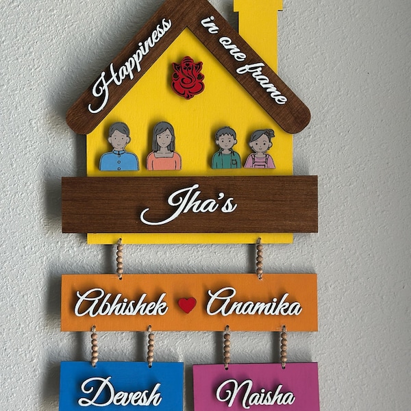 Personalized Family Name Plate Custom Wooden Name Sign Door Nameplate ...