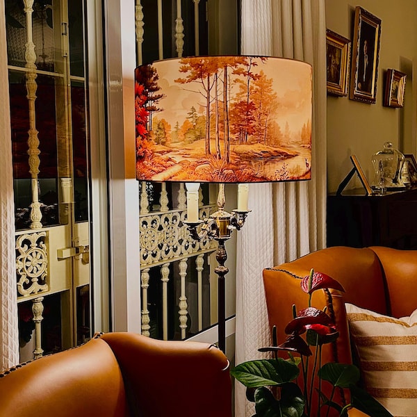 Lampshade for a Floor and Pendant Lamp, Forest Theme, Woodland Style ...
