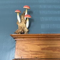 Wooden Fairy Garden Mushroom Set Red With White Polka Dots - Etsy Canada