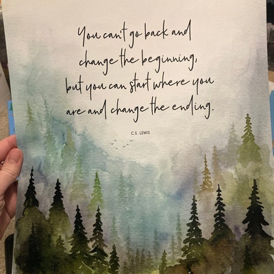 Inspirational Quote, Forest Art, Watercolor Art Print, Magic Quote ...