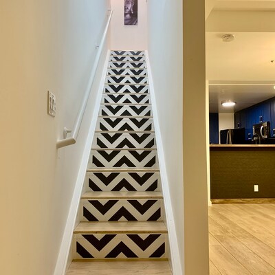 Modern Wire Mesh Beige Stair Riser Decals - Etsy