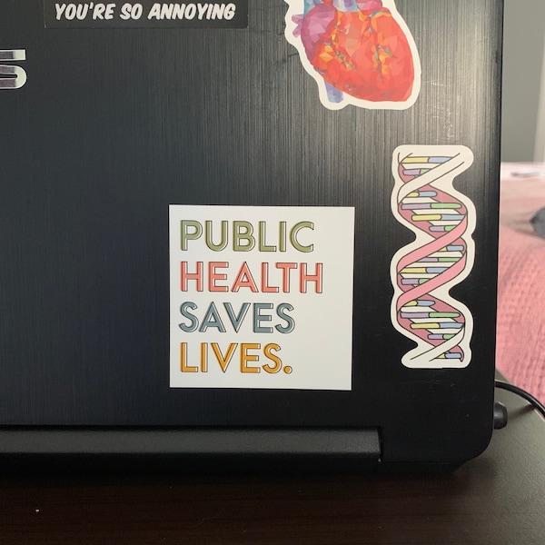 Public Health Saves Lives - White Waterproof Vinyl Sticker ...