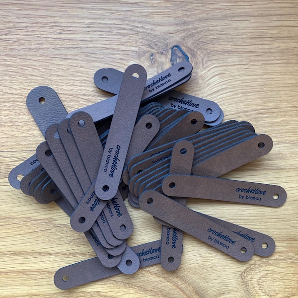 Personalisierte Label mit Chicago Screws / Kunstleder-Label mit ...