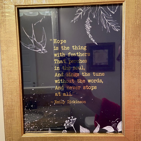 Poetry Art ~ Emily Dickinson Hope is the Thing With Feathers Poetry ...