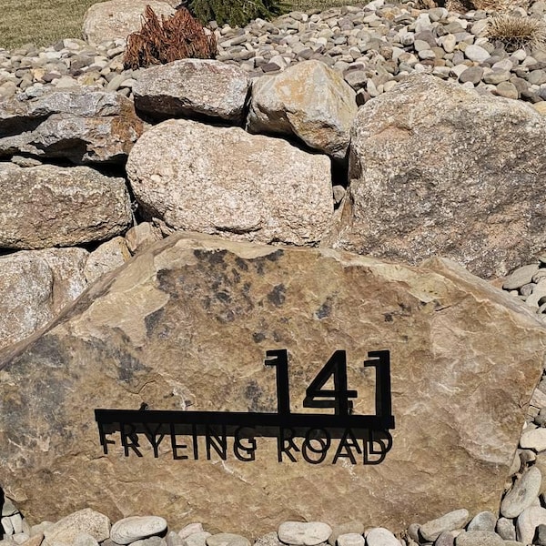Custom Metal Address Sign for Rock Personalized Custom Address Modern ...