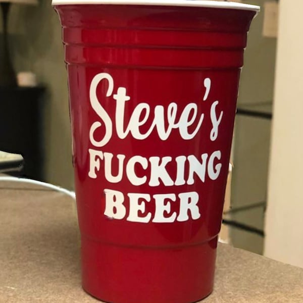 Personalized Red Party Cup, Plastic Double Walled Cup, Party Favors ...