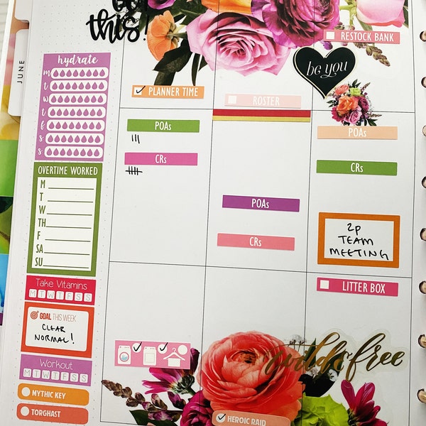Planner Stickers - Weekly Work Schedule Sidebar Sticker - Fits Erin ...