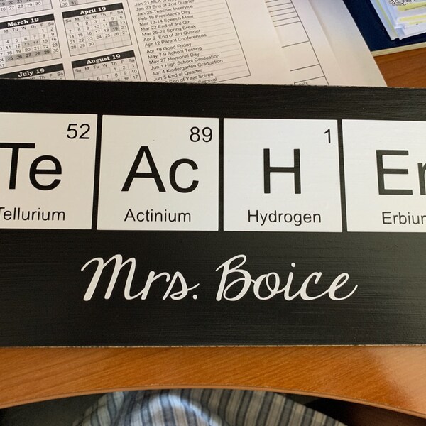 Teacher Desk Name Plate ~ Science Teacher Gift ~ Last Day of School ...