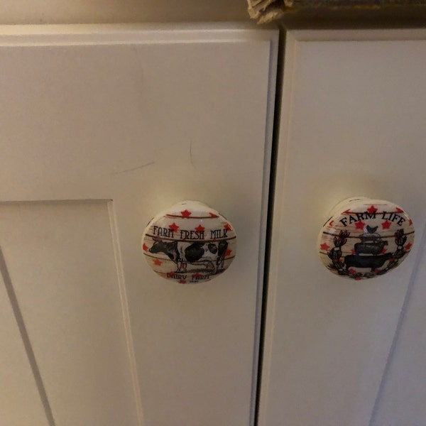 Kitchen Knobs Drawer Pulls Vintage Farmhouse Foods Barnwood Country ...