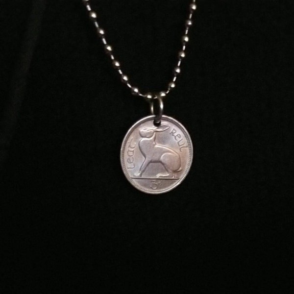 IRELAND Rabbit Coin Necklace - Pendant Charm - Irish Bunny Celtic Music ...