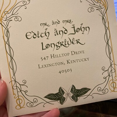 Tolkien Invitation Suite SAMPLE ONLY Price is Not Full Order per Unit ...