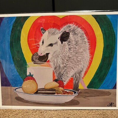 Joyride, Opossum in a Car in Space, 11x14 Art Print, Gloss - Etsy