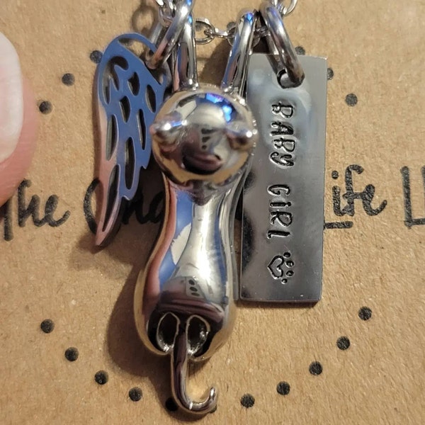 Cat Urn Cremation Pendant Kitten Urn for Ashes Memorial Necklace Loss ...