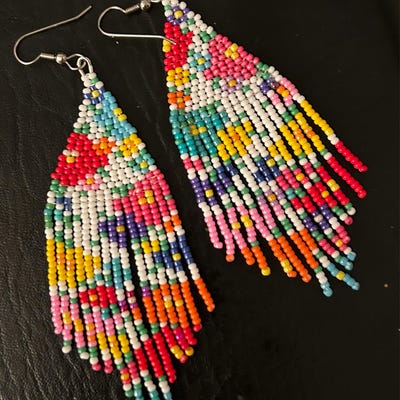 SUNRISE Beaded Fringe Hoop Earring Kit, Seed Bead Earring Kit - Etsy