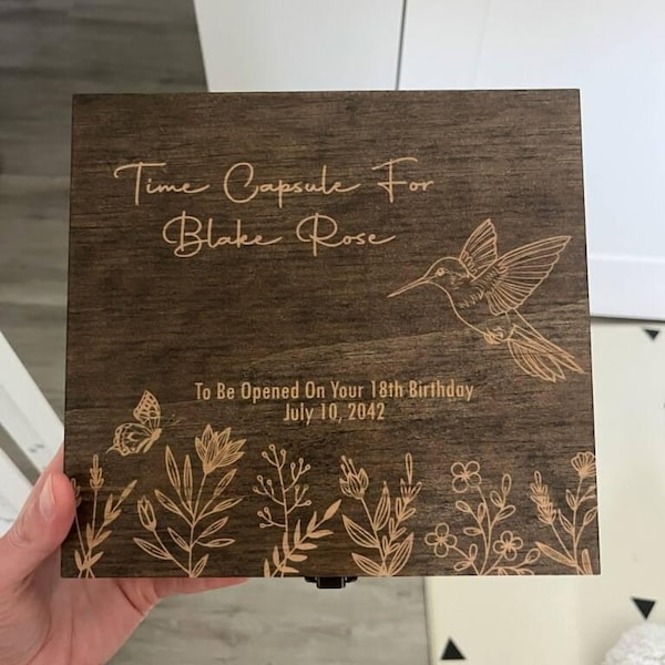 Personalized Time Capsule Keepsake Box, 1st Birthday Memory Box, Baby's ...