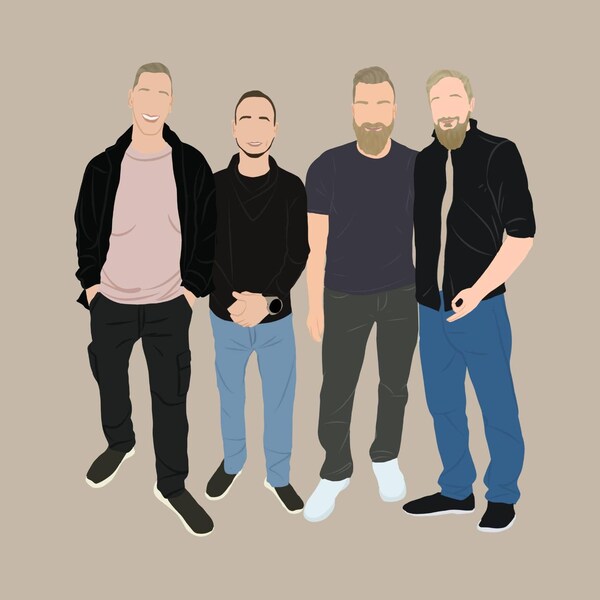 Group Portrait, Group Drawing, Drawing From Photo,digital Drawing ...