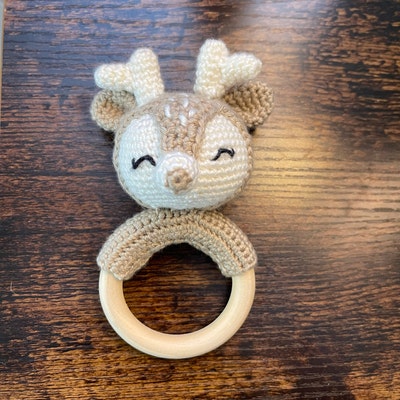 Newborn Baby Rattles, Deer Animal Rattles for Baby Personalized Gift ...