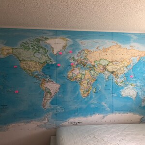 Removable Wallpaper World Map Mural Giant Map Wall Decal | Etsy