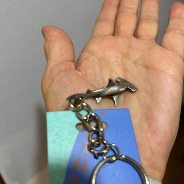Pewter Hammerhead Shark Keychain: Ocean Lover Gift - Etsy