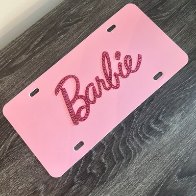 Custom Rhinestone Barbie License Plate Plaque - Etsy