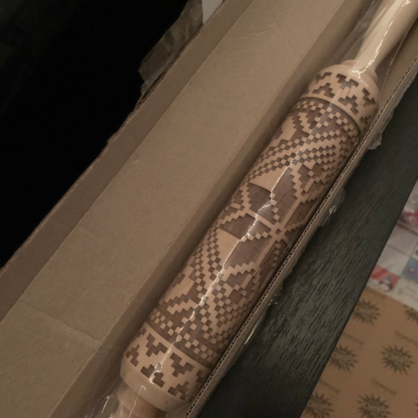 Wooden Rolling Pin "tracery Flower" Design Laser Cut Pattern Embossing ...