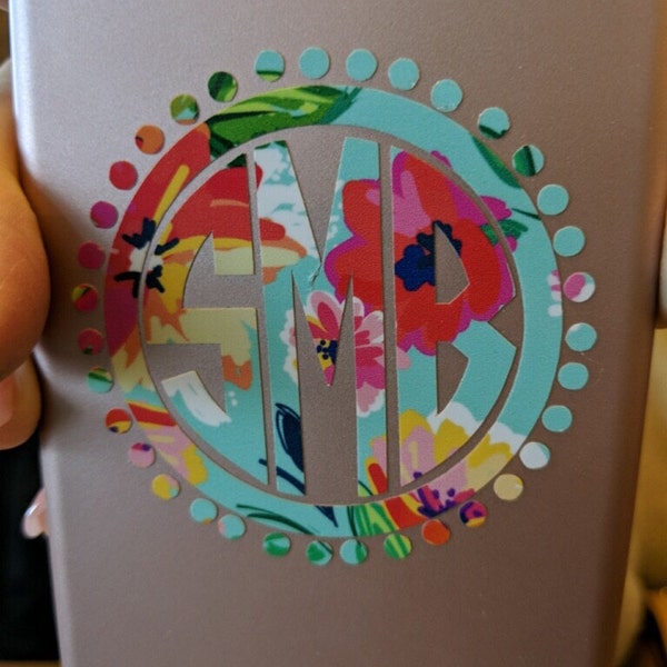 Lilly Monogram Decal - Vinyl Monogram Sticker - Monogram Decal for Car ...