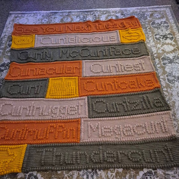 Crochet Pattern//swear Blanket British//bobble Stitch//graph and ...