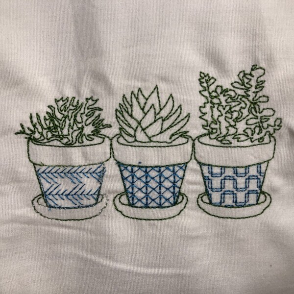 Succulents Redwork Embroidery Machine Design Instant Download 5 Sizes ...