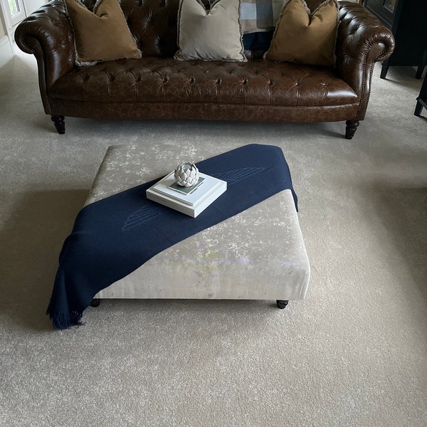 Chesterfield Double Top Coffee Table & Footstool Deep Buttons Made by ...