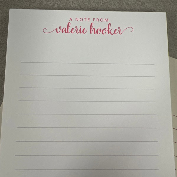 Personalized Modern Calligraphy Script Notepad, Custom A Note From ...
