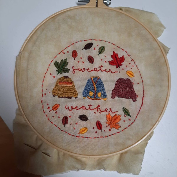 Autumn Series - Sweater Weather - Embroidery Pattern - PDF Instant ...