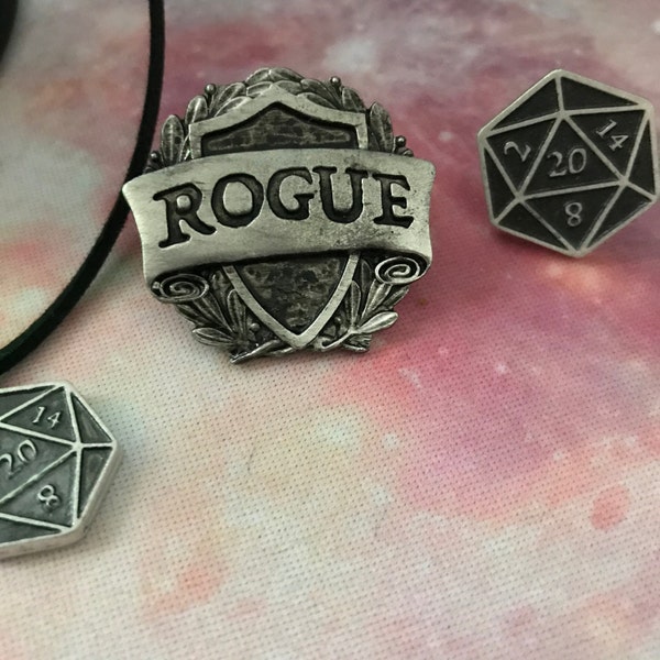Rogue Class Badge - RPG Character Class Pin - Handcrafted Pewter ...
