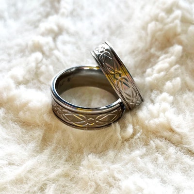Black Zirconium Retro Rocker Pattern Custom Made Band - Etsy