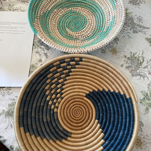 African Wall Basket, Rwanda Basket, Woven Bowl, Natural Sisal Fiber ...