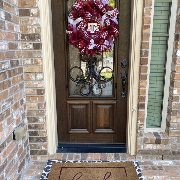 Texas A&M Wreath, Gig Em' Aggies Wreath, College Sport Wreath, Maroon ...