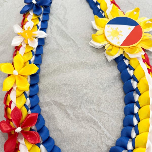 Philippines Grad Lei, Filipino Grad Lei, Filipino Flag Lei - Etsy