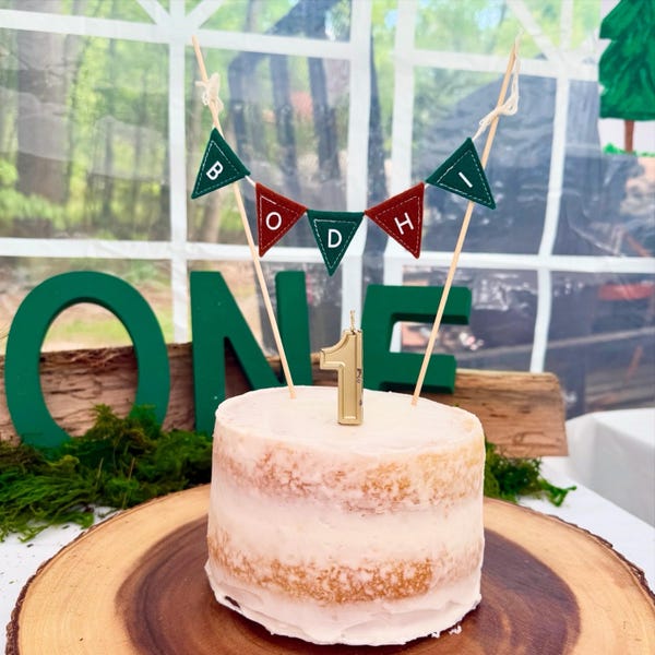 Bunting Cake Topper- Felt Mini Bunting- Personalised Birthday Cake ...