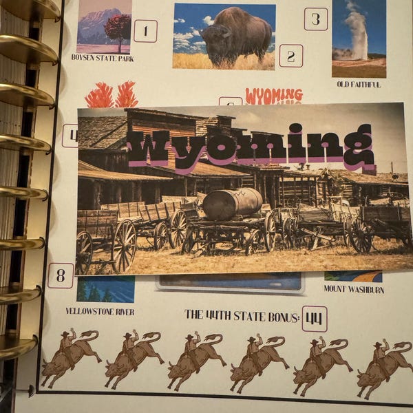 Wyoming the 44th State Savings Challenge and Cash Envelope - Etsy