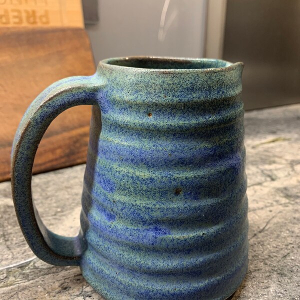 St Ives Ocean Blue Splash Cornish Seaware. Hand Thrown Stoneware Mugs ...