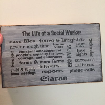 Great Social Worker Gift Subway Sign Personalized Helping Profession We ...