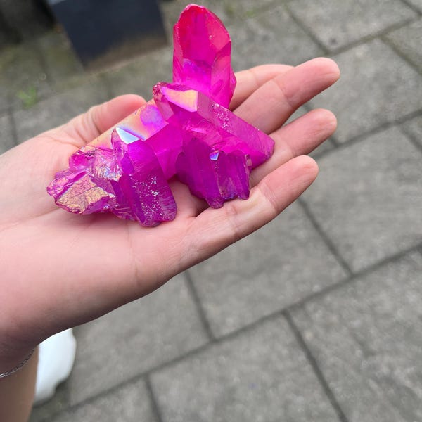 190-200g Rare Beautiful Sky-blue Flame Ring Quartz Crystal Cluster ...