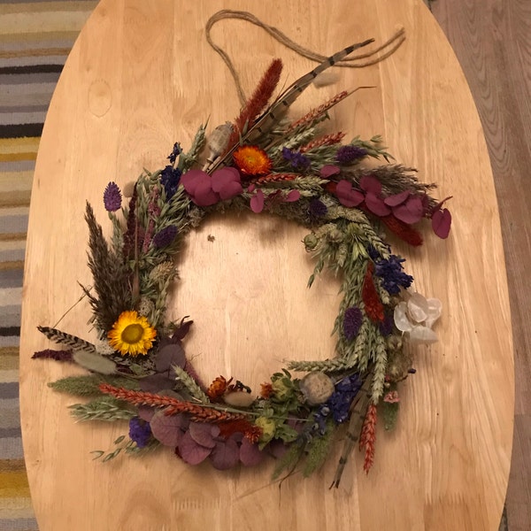 Autumn Dried Wreath Making Kit. Dried Flower DIY Autumnal Door Wreath ...