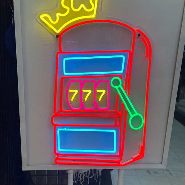 Slot Machine Neon Sign, Slot Machine Led Light, Casino Decor, Game ...