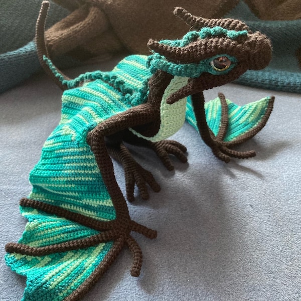 Large Wyvern Crochet Pattern by Crafty Intentions Downloadable DIGITAL ...