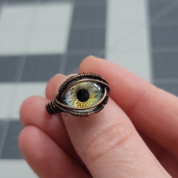 AWAKENING EYE RING// Glass Eye Ring// Eye Jewelry// Evil Eye Ring ...