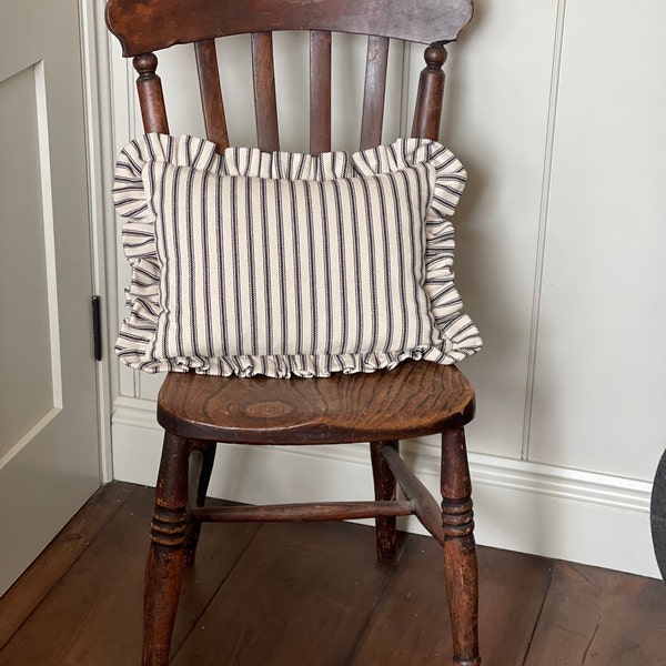 Ticking Stripe Lumbar Cushion Cover Extra Long Bolster Pillow Piping ...