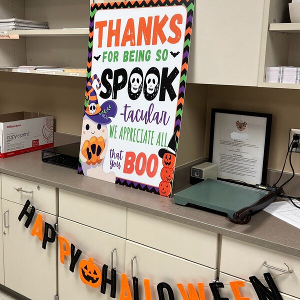 Halloween Staff Appreciation Sign Printable, Halloween Teacher ...