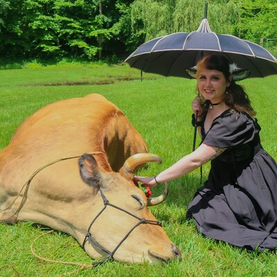 Goth Cow Ears Headband Cosplay Faux Fur Goat Sheep Ears - Etsy